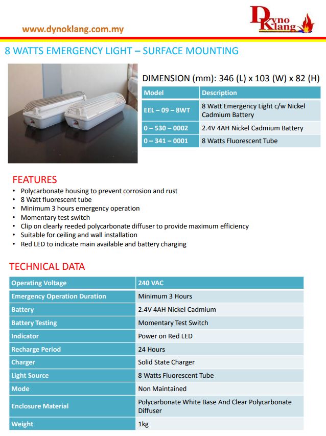 EMERGENCY LIGHT (DYNO KLANG) Supplier in Malaysia- Price & Review