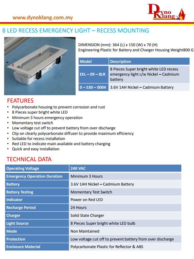 EMERGENCY LIGHT (DYNO KLANG) Supplier in Malaysia- Price & Review