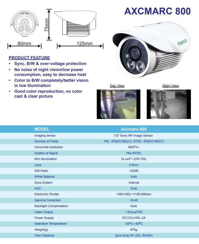 CCTV - AXECO AXCMARC 800 Supplier in Malaysia- Price & Review